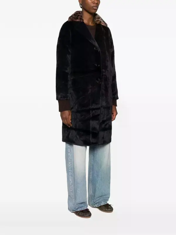 BETTA CORRADI Leopard-print Collar Faux-fur Coat