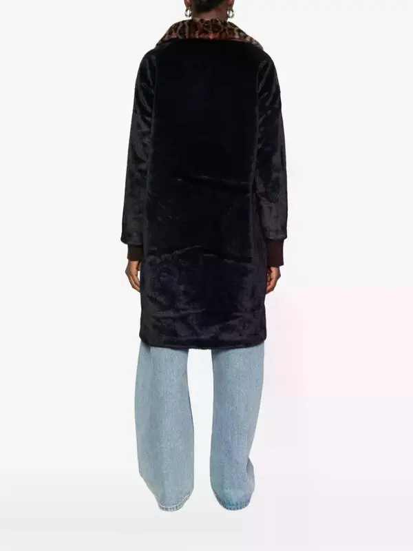 BETTA CORRADI Leopard-print Collar Faux-fur Coat