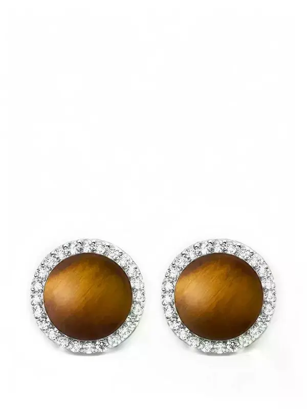 DANIEL WELLINGTON Audrey Tiger Eyecrystal-embellished Earrings - Silver