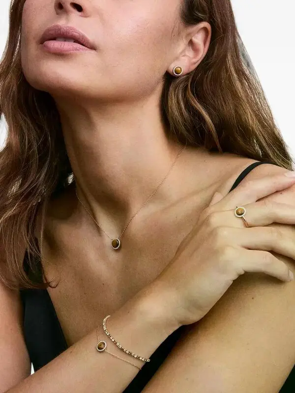DANIEL WELLINGTON Audrey Tiger Eyecrystal-embellished Earrings