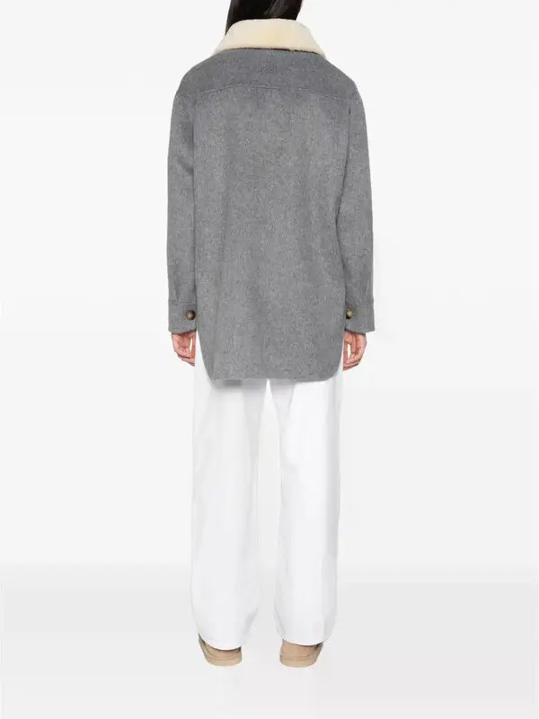 AVA ADORE Shearling-trim Patch-pocket Coat