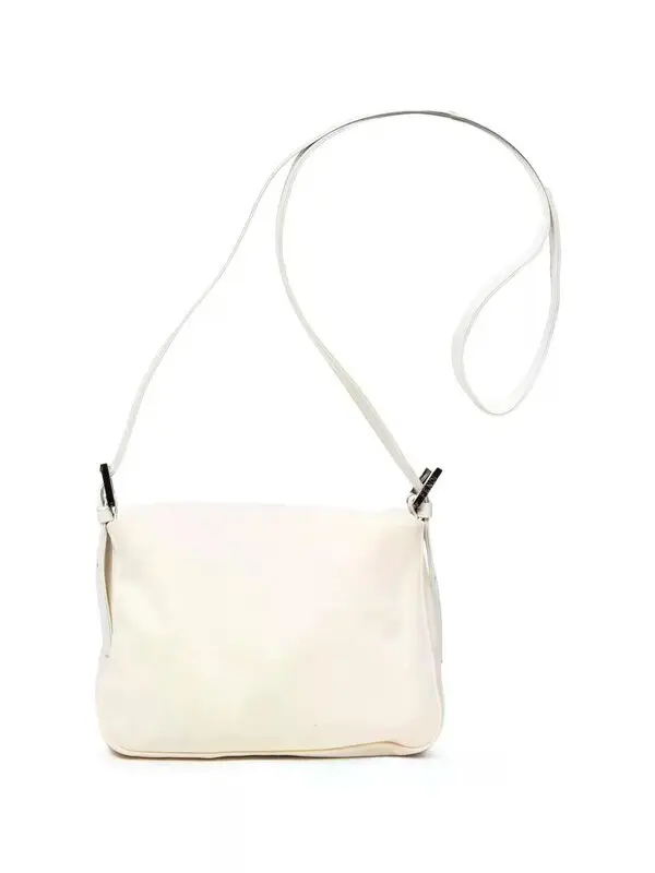 Fendi Ff Buckle Crossbody Bag - White