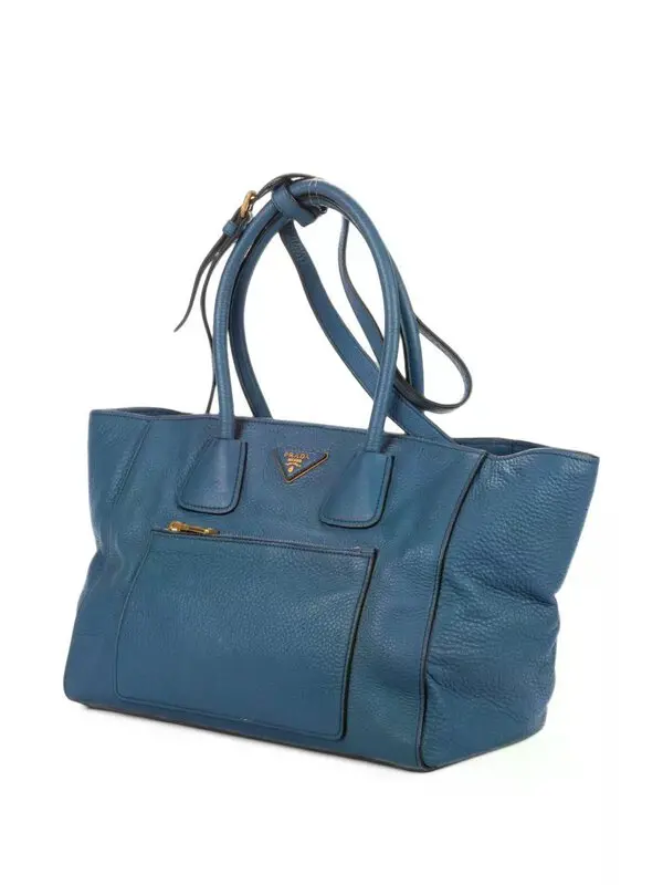 Prada Twin Pocket Leather Tote Bag