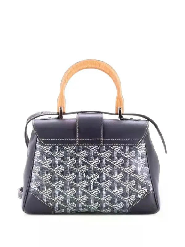 Goyard Saigon Top Handle Bag Coated Canvas With Leather Mini Shoulder Bag - Grey