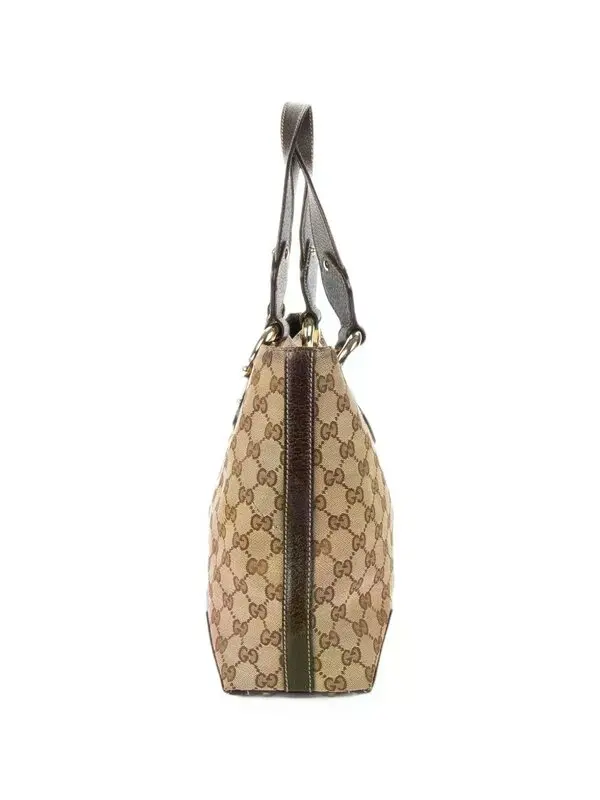 Gucci Icon Bit Leather-trim Tote Bag