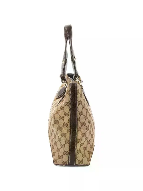Gucci Icon Bit Leather-trim Tote Bag