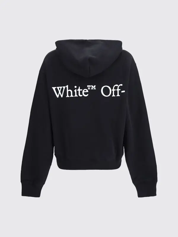 Off-White Relaxed Fit Cotton Hoodie With Contrasting Logo