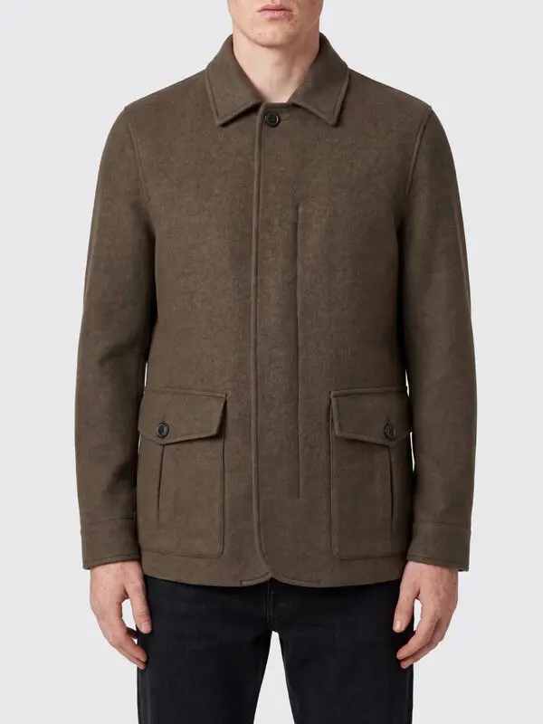 Zegna Single-breasted Short Coat In Pure Cashmere With Concealed Closure