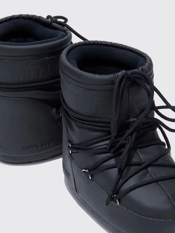 Moon Boot Icon Low Padded Snow Boots With Non-slip Sole And Laces - Black