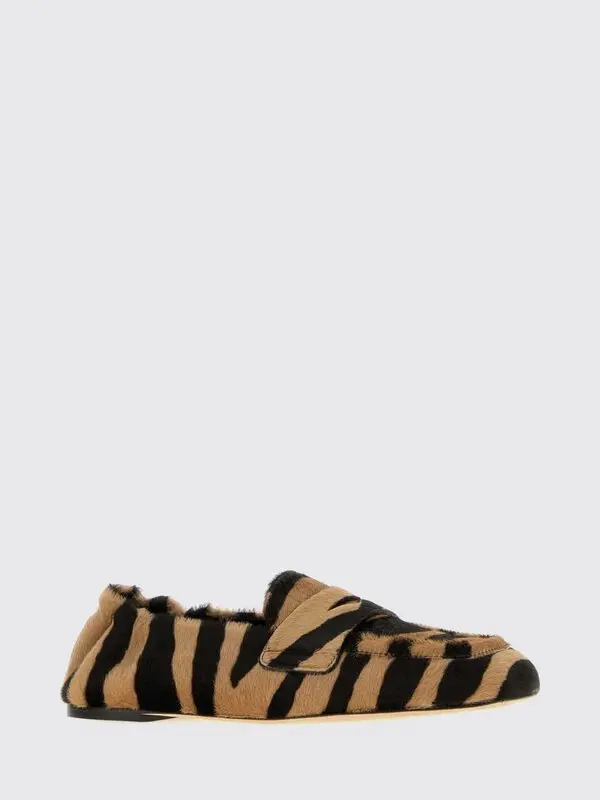 STUART WEITZMAN Zebra-print Pony Hair Slingback Loafers With Square Toe - Multicolor