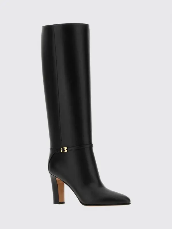 Valentino Garavani Leather Knee-high Boots With Pointed Toe And Block Heel