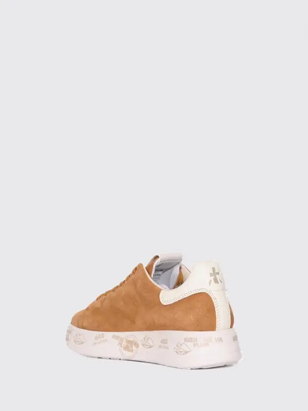 Premiata Belle Bi Leather And Suede Sneakers With Chunky Sole