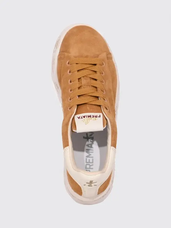 Premiata Belle Bi Leather And Suede Sneakers With Chunky Sole