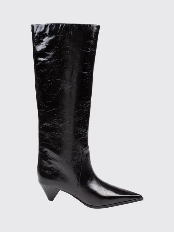 Michael Kors Jayla Ruched Leather Knee-high Boots With Flared Heel