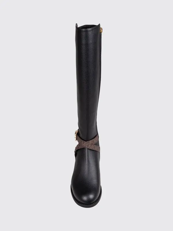 Michael Kors Rachel Calf-high Chelsea Boots With Mk Monogram Print - Black