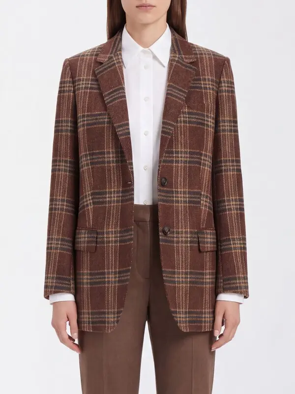 Alberto Biani Single-breasted Tartan Pure Wool Blazer