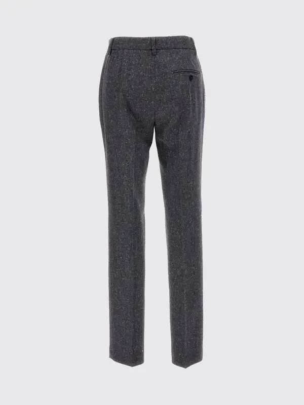 Alberto Biani Tailored Skinny Trousers In Pure Wool With Abstract Pattern
