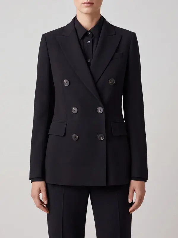 Alberto Biani Elegant Double-breasted Ceremony Blazer With Peak Lapels - Black