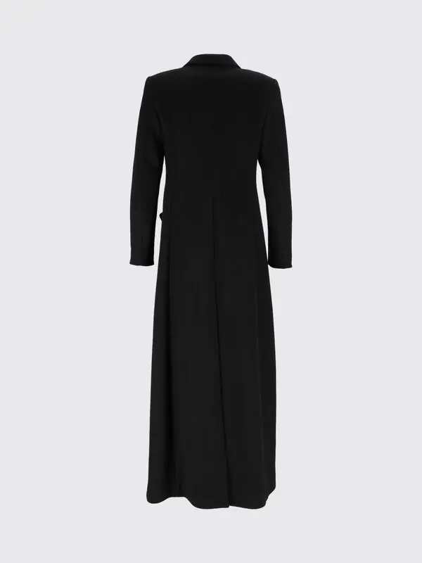 Emporio Armani Long Single-breasted Virgin Wool Coat With Notched Lapels