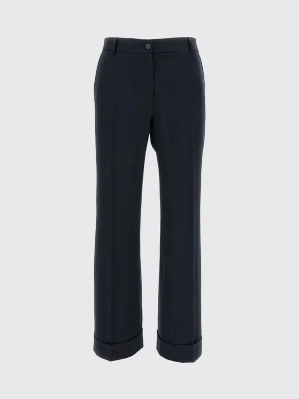 Alberto Biani Mid-rise Straight-leg Stretch Virgin Wool Trousers - Blue