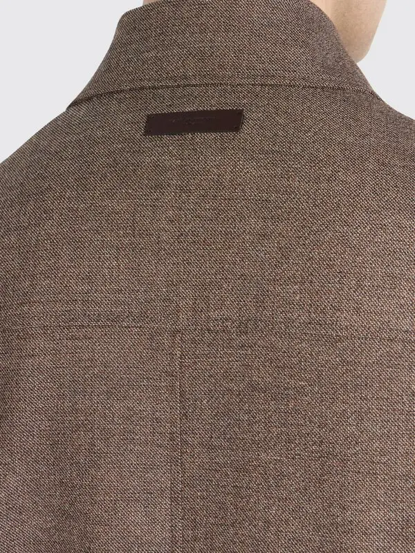 PAOLO PECORA Cotton Shirt Jacket With Peak Lapels And Patch Pockets