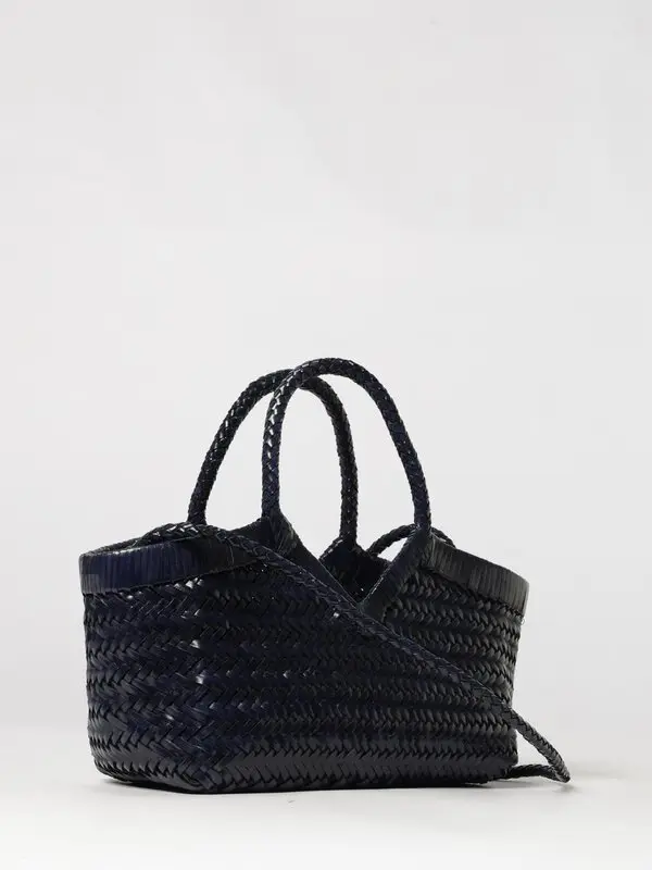 VIPERA Monet Woven Leather Tote Bag With Removable Pouch - Blue