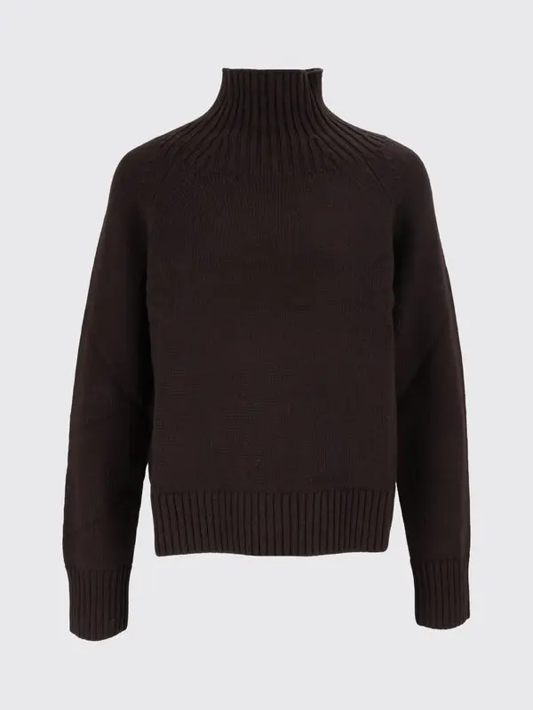 Michael Kors High Neck Jumper In Pure Merino Wool With Dropped Shoulders - Burnt
