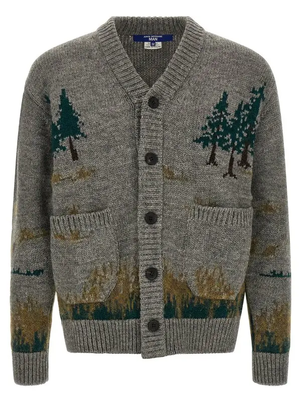 Junya Watanabe Intarsia Cardigan - Gray