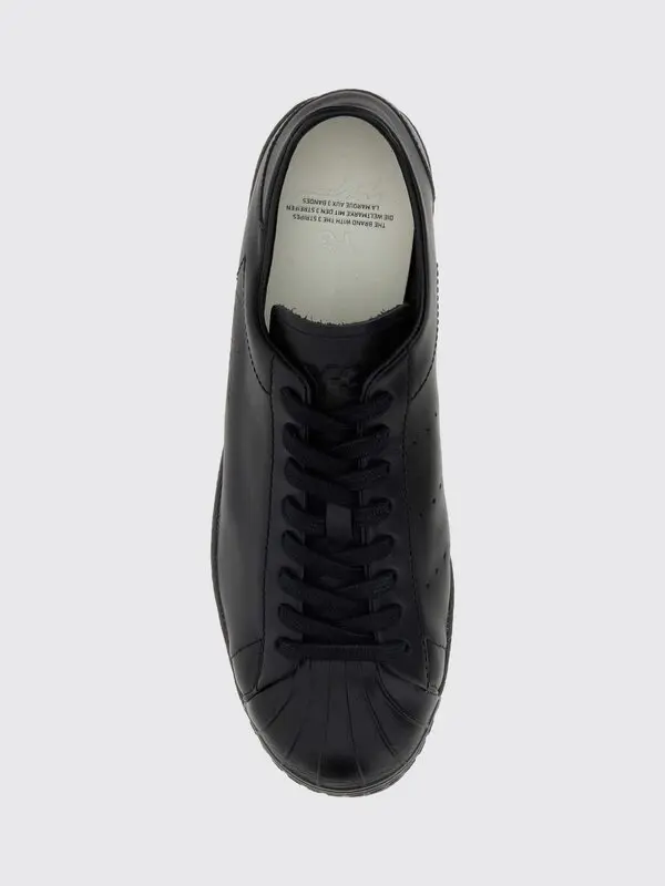 Y3 Superstar Smooth Leather Sneakers With Printed Logo And Round Toe
