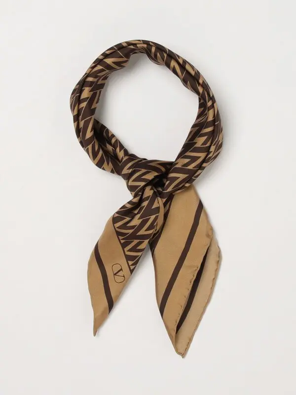 Valentino Garavani Square Foulard In Silk With An All-over Logo Print