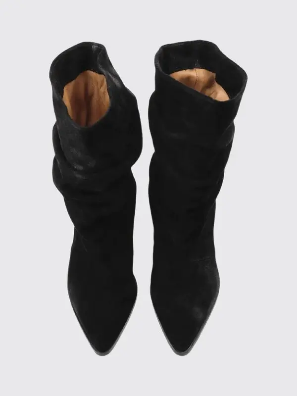 PAIA COPENHAGEN Slouchy Calf-high Suede Boots With Mid Heel