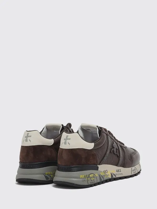 Premiata Lander Two-tone Leather Low-top Sneakers With Applied Logo