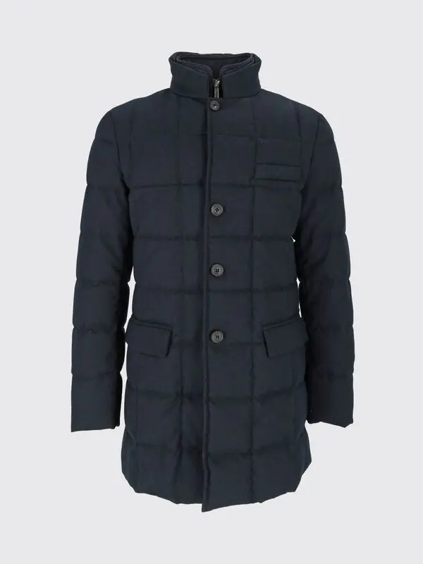 FAY Quilted Technical Fabric Knee-length Down Jacket With Duck Down Padding