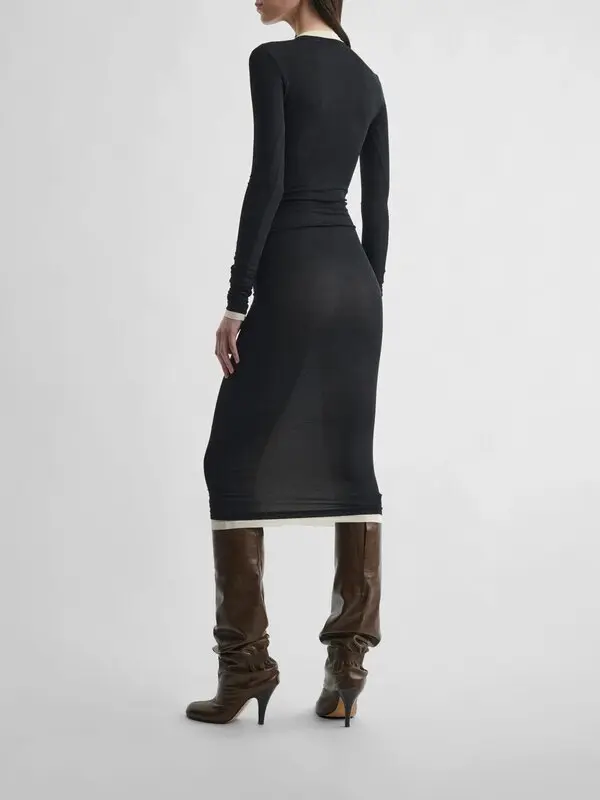 Phoebe Philo Hug Stretch Viscose Jersey Midi Sheath Dress