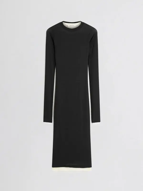 Phoebe Philo Hug Stretch Viscose Jersey Midi Sheath Dress