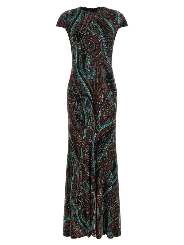 Etro Devoré Velvet Dress - Multicolor