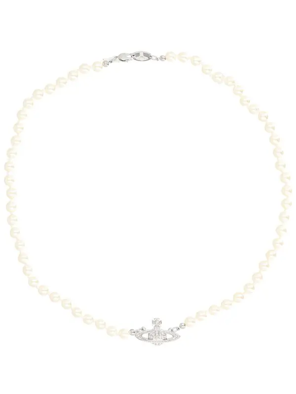 VIVIENNE WESTWOOD Collana Di Perle "mini Bas Relief - Silver