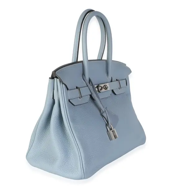 Hermès Bleu Lin Togo Birkin 30 Phw - Blue