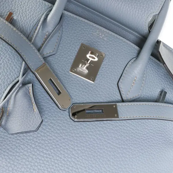 Hermès Bleu Lin Togo Birkin 30 Phw - Blue