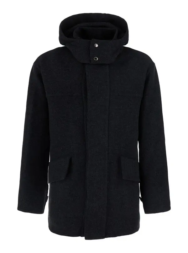 WOOYOUNGMI Wool & Cashmere Regular-fit Jacket With Classic Collar And Pockets - Grey