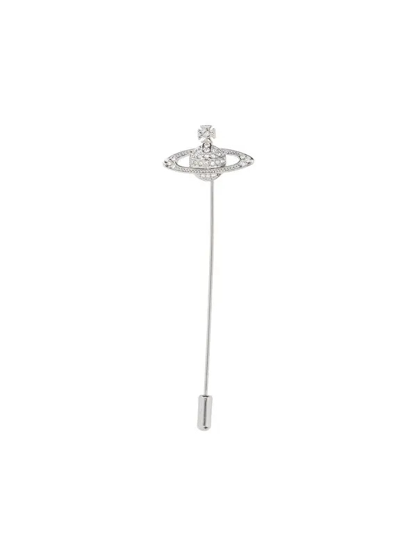 VIVIENNE WESTWOOD Orb Crystal Lapel Pin - Silver