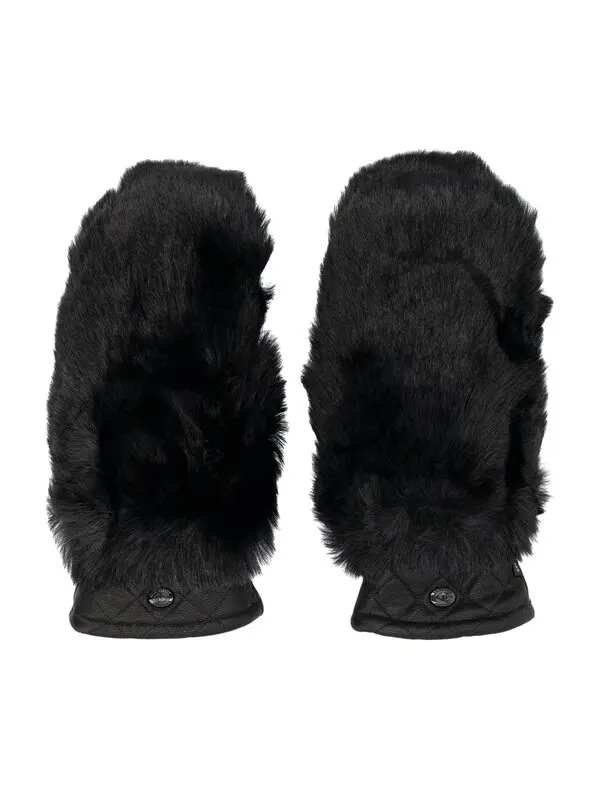 Goldbergh Faux Fur Mittens - Nero