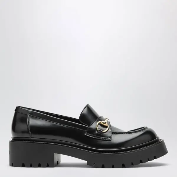 Gucci Smooth Leather Loafers With Metallic Horsebit Detail - Black