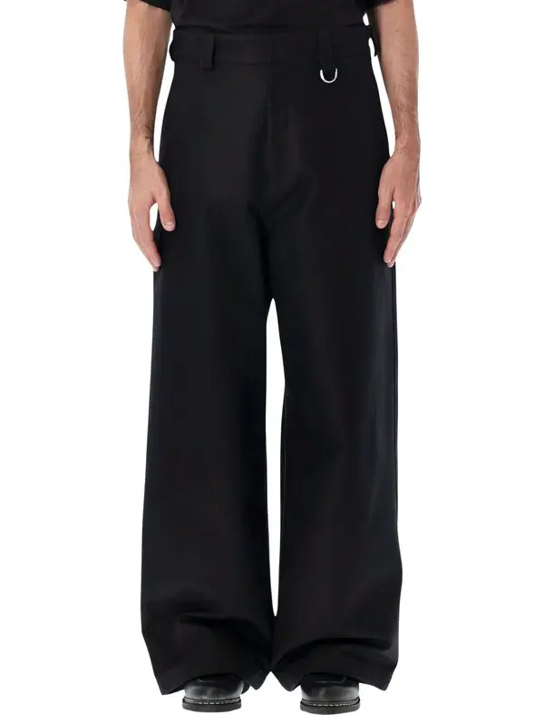 Balenciaga Wide-leg Cotton Trousers - Nero