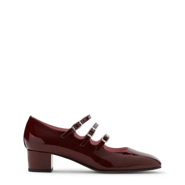 CAREL Leather Mary Jane Pumps - Red