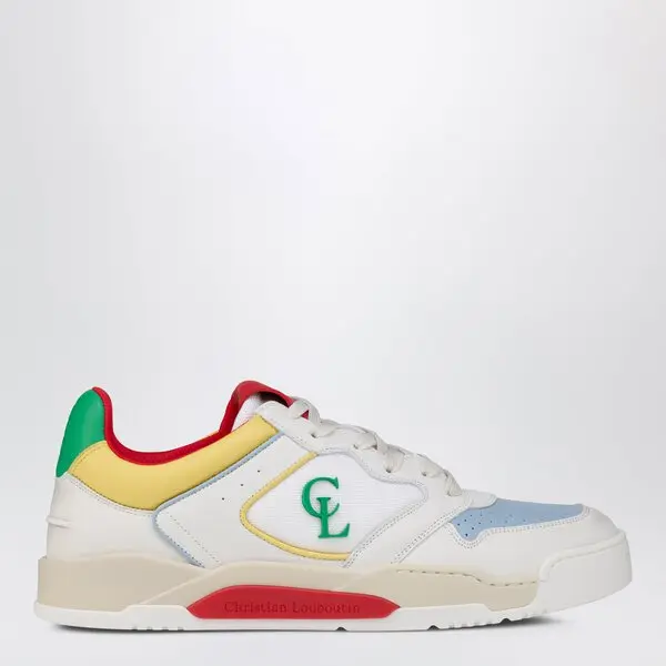 CHRISTIAN LOUBOUTIN Multicolour Basketball 1 Retro Leather Low-top Sneakers - White