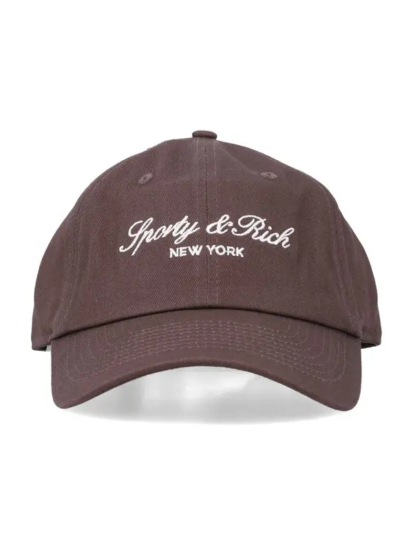 Sporty & Rich Embroidered Cotton Baseball Cap