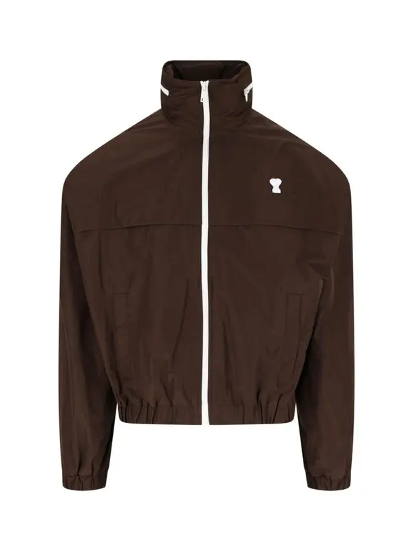 AMI Paris Technical Zip-up Jacket - Brown