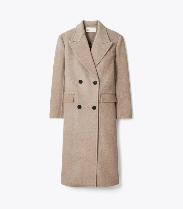 Tory Burch Double-breasted Wool Tailored Jacket - Ashed Mocha