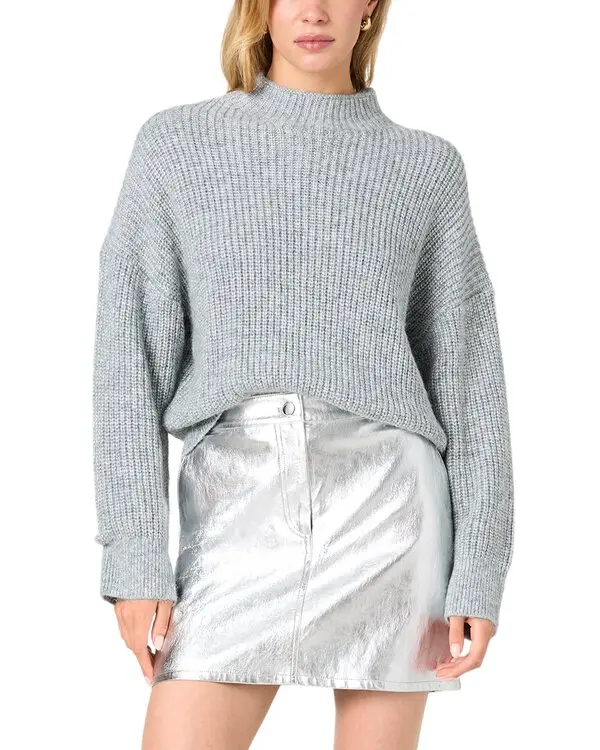 French Connection Elodie Metallic Mock Neck Sweater